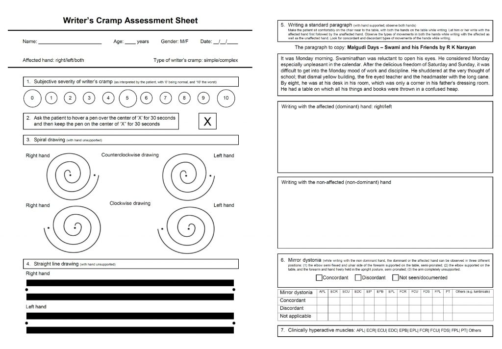 Writers Cramp | Parkinsons Disease and Movement Disorders Clinic